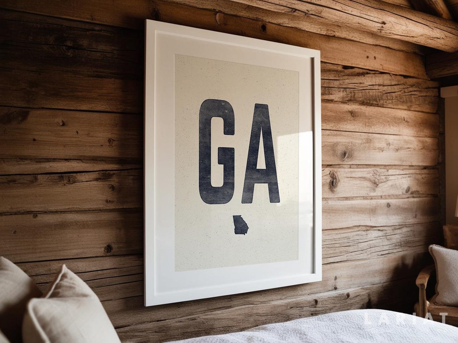Georgia Print, Georgia Abbreviation Poster, Woodcut Wall Art, Vintage ...