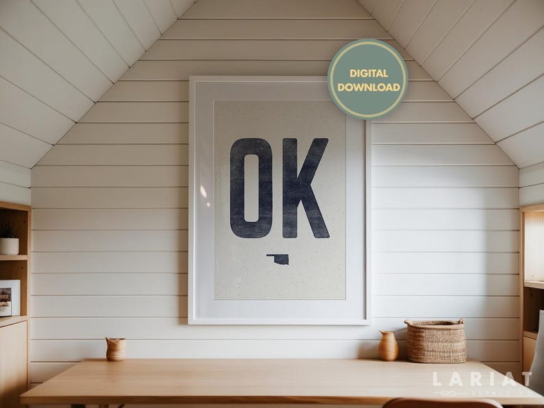 Oklahoma State Poster Download, Oklahoma Outline Artwork, Distressed OK ...