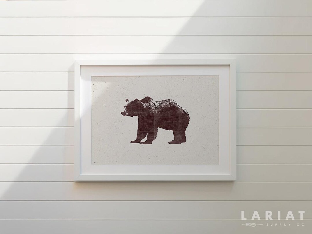 Brown Bear Print, Woodland Art Print, Rolled Poster Print, Wildlife ...