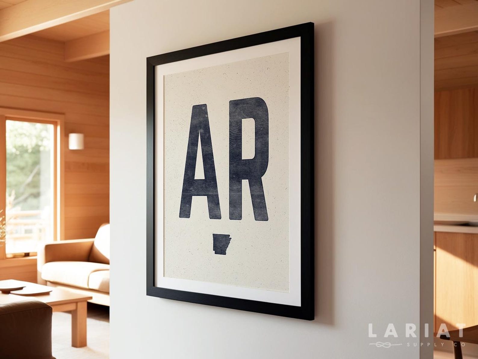Arkansas Poster Print, Vintage Style Woodcut Decor, Navy AR Print ...