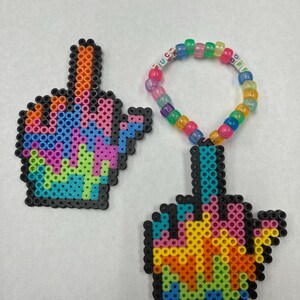 Perler middle Finger EDM Kandi - Etsy