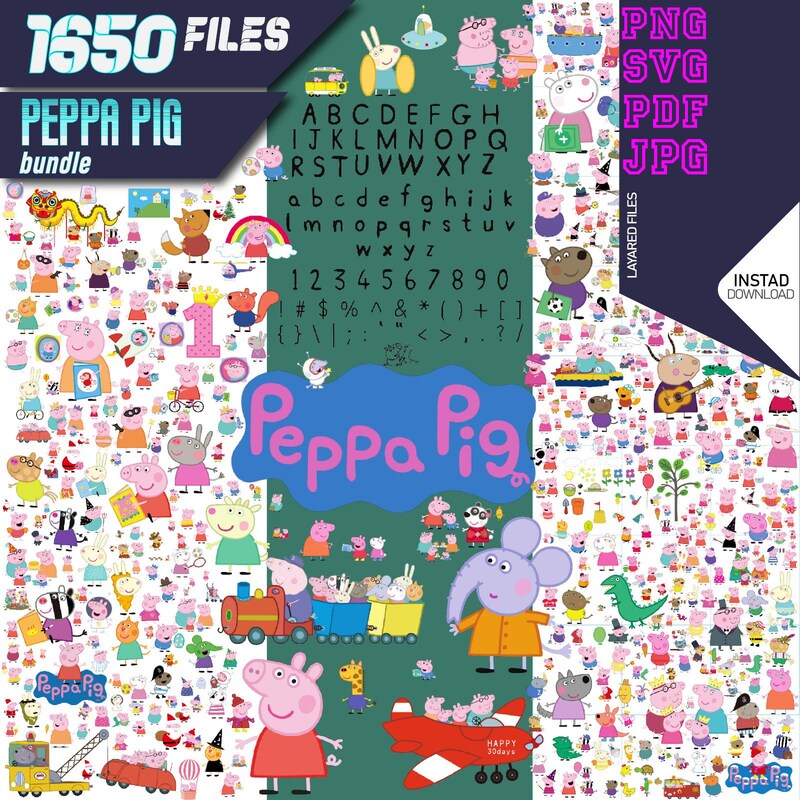 Peppa Pig Svg - Etsy UK