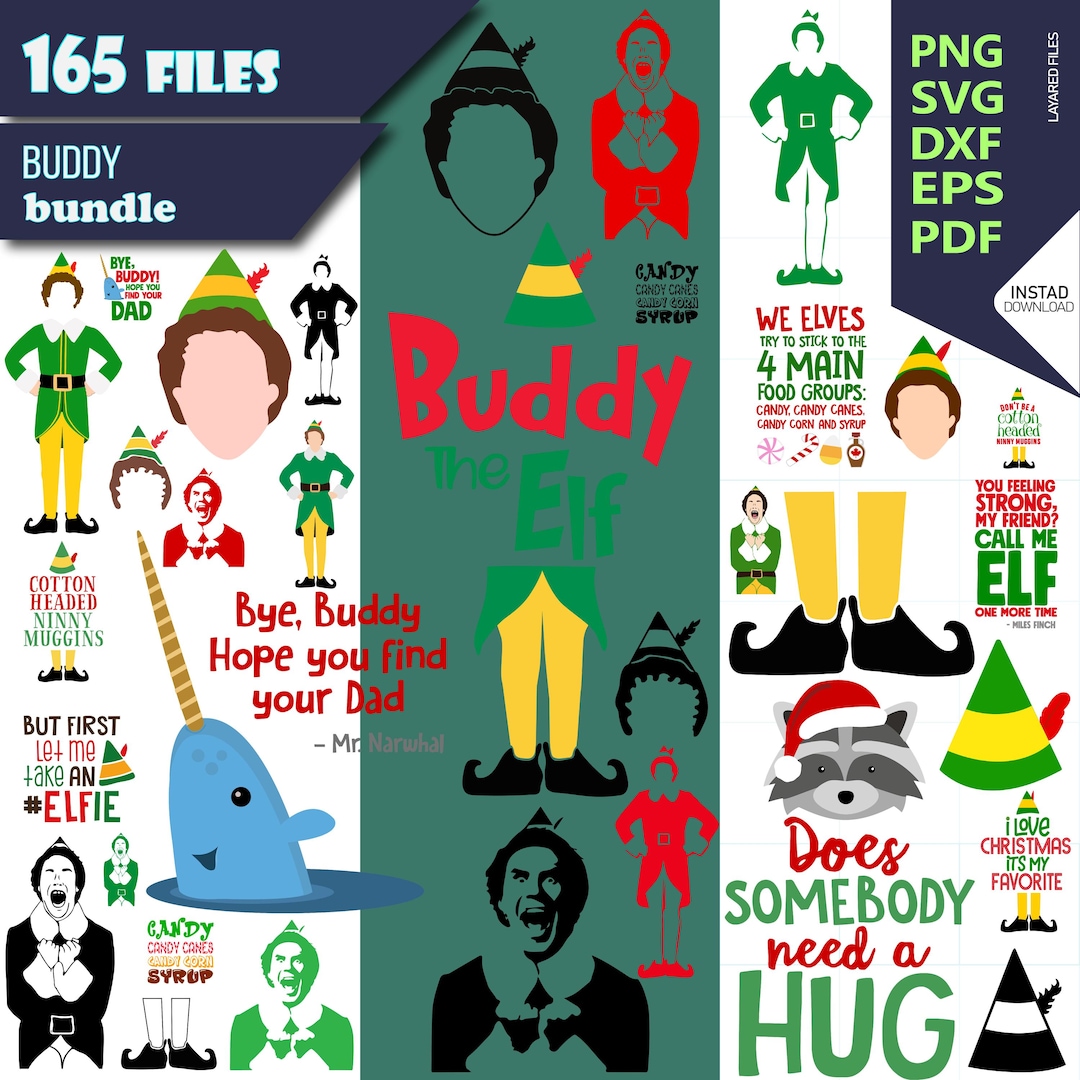 Buddy the Elf Christmas 320 Files Svg Bundle, Christmas Svg Bundle ...