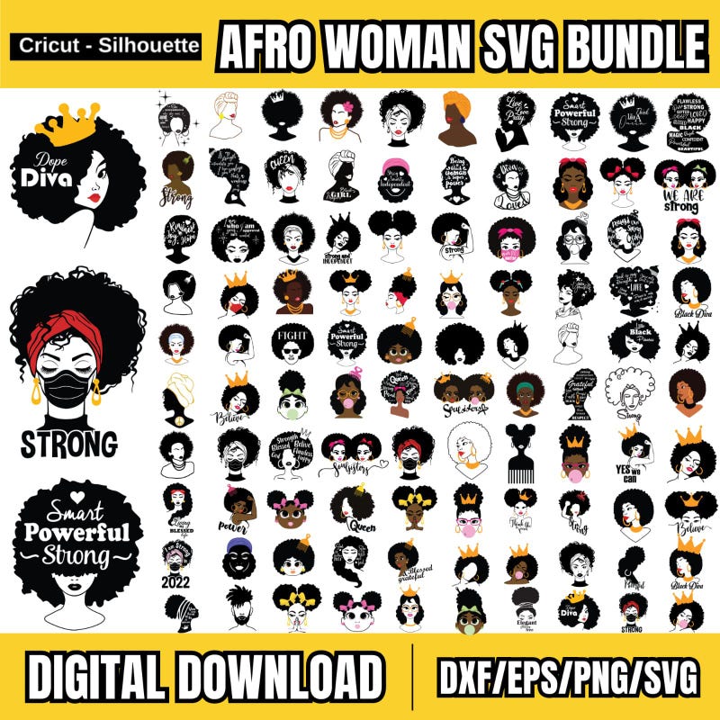 Afro Svg - Etsy