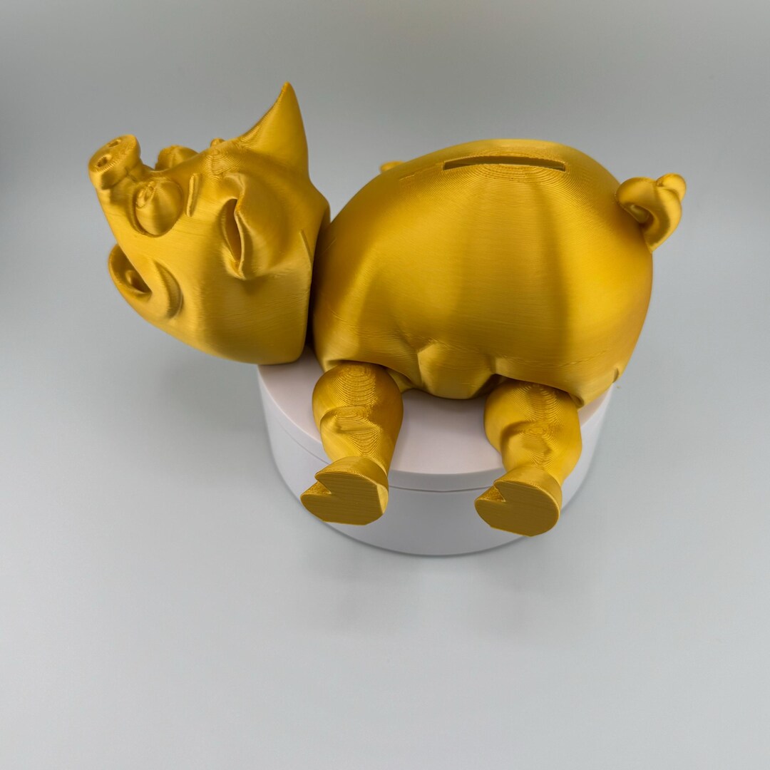 Golden Piggy Bank With Articulating Legs - Etsy