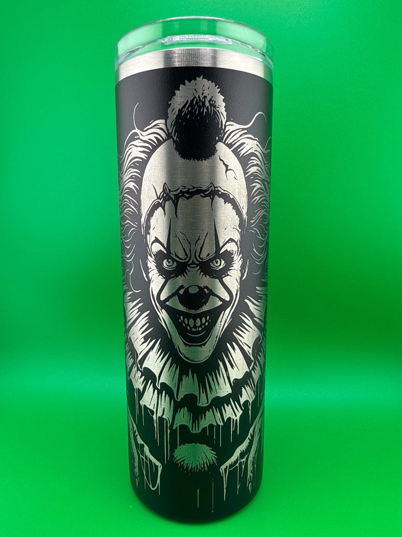Horror Movie Scary Clown Laser Engraved Tumbler – 20oz & 40oz Insulated ...