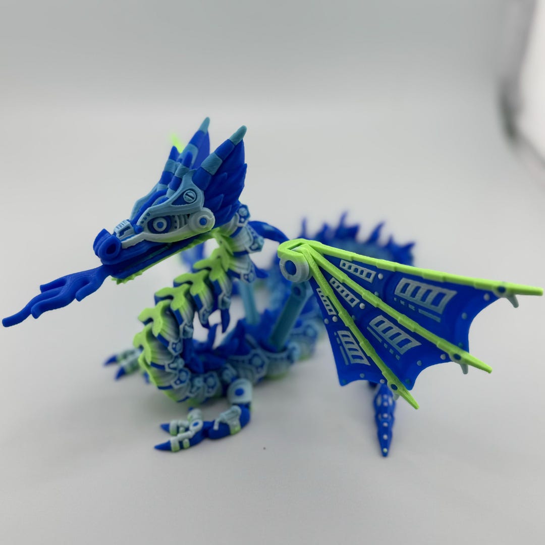 2-color Articulating Winged Mechanical Sea Dragon Breathing Fire - Etsy