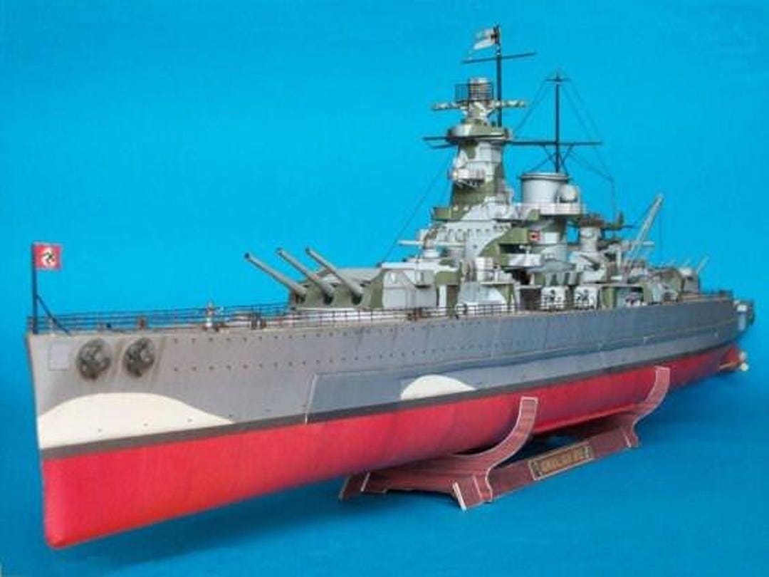 Admiral Graf Spee German Battleship Papercraft, 3D Paper Model Ship ...
