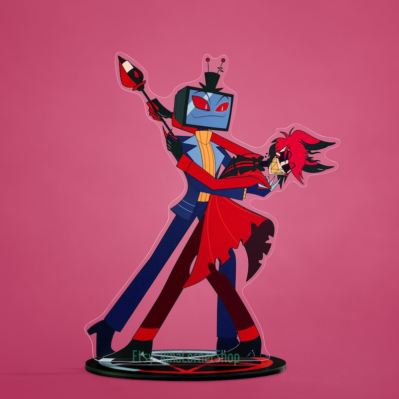 Retro Vox and Alastor – Hazbin Hotel Radiostatic Acrylic Standee - Etsy