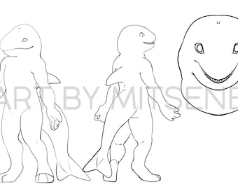 Furry Adoptable Base Download Female Fox Anthro Lineart Color Your Own ...