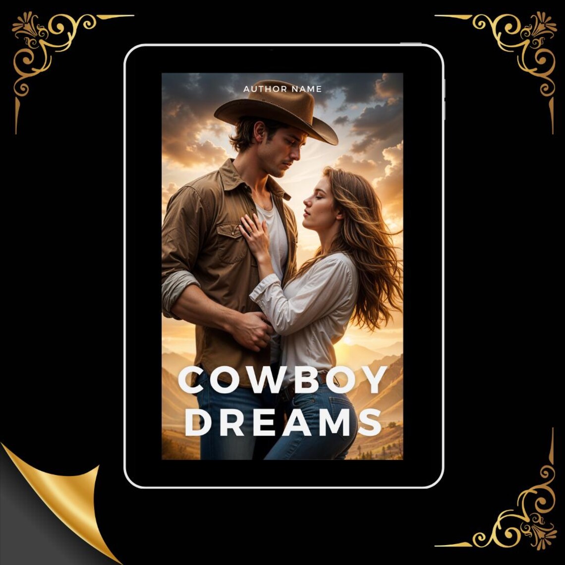 Pre-made Cowboy Romance Book Cover Design, Romance Ebook Cover, Book ...