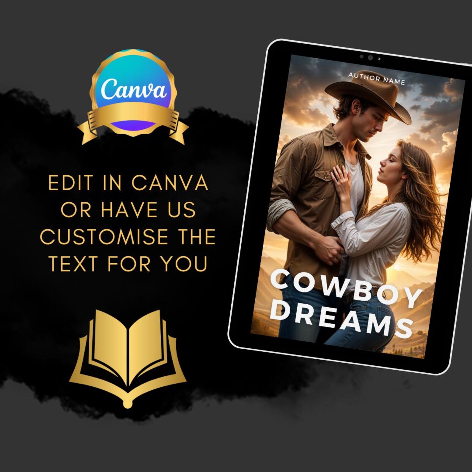 Pre-made Cowboy Romance Book Cover Design, Romance Ebook Cover, Book ...