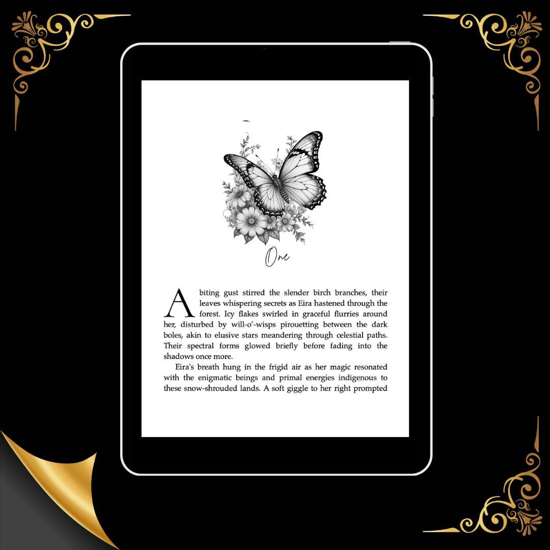 Butterfly Chapter Headers | Elegant Canva Editable Book Graphics ...