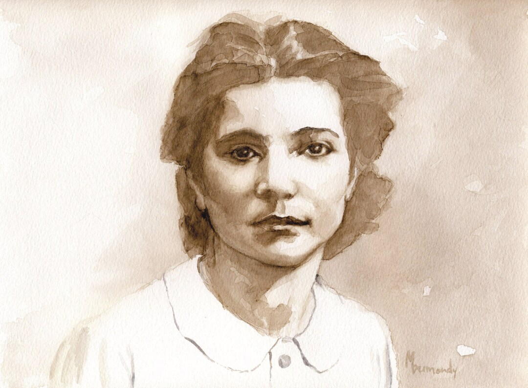 Portrait of Renée, Watercolor Print - Etsy