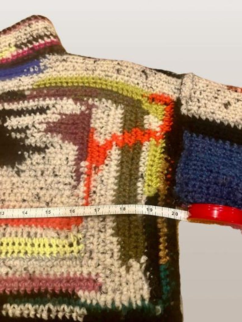 Handmade Abstract Art Scrap Yarn Crochet Sweater Fits Size Xs or Xxs ...