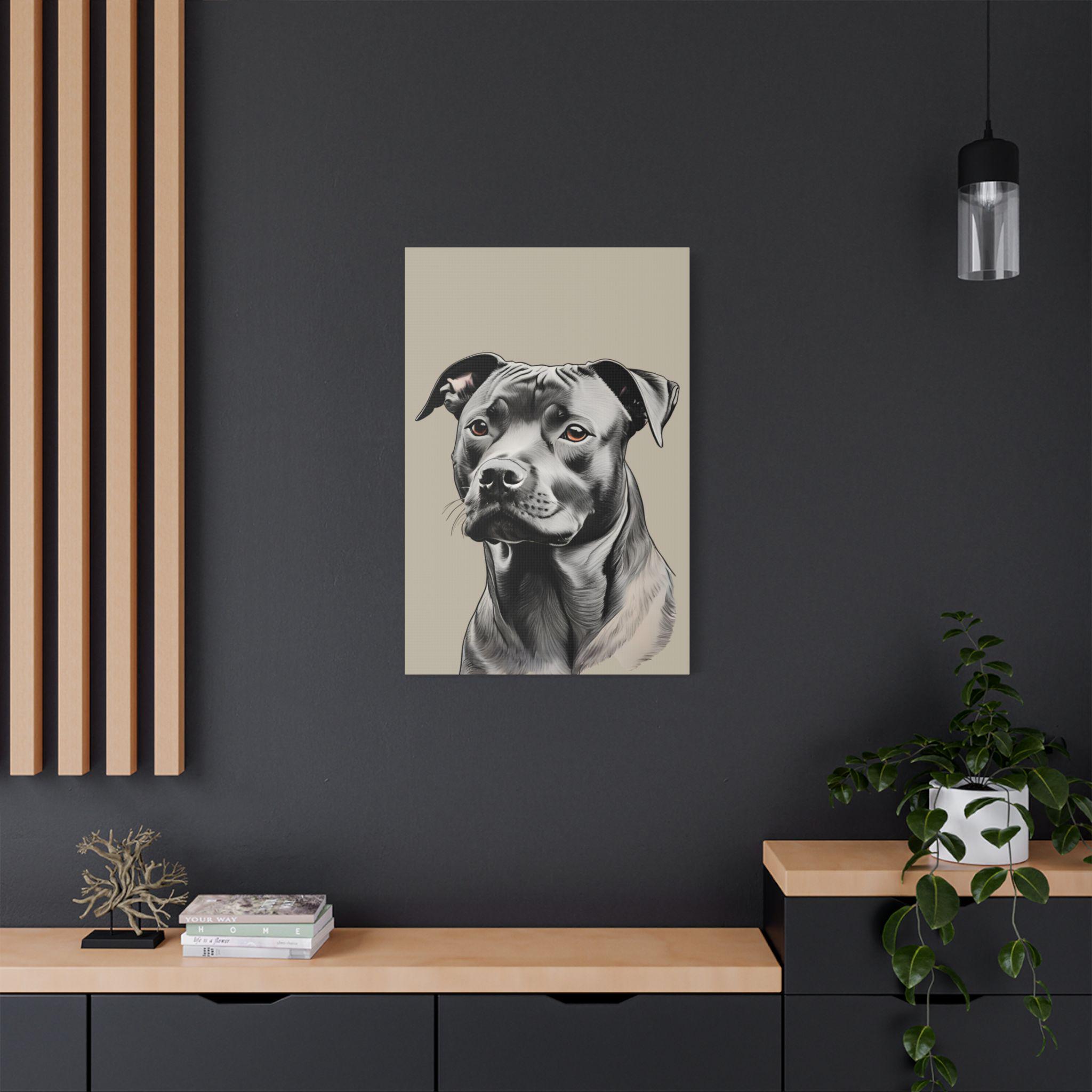 Bold Staffordshire Bull Terrier Canvas Art, Dog Wall Canvas Art, Pet ...