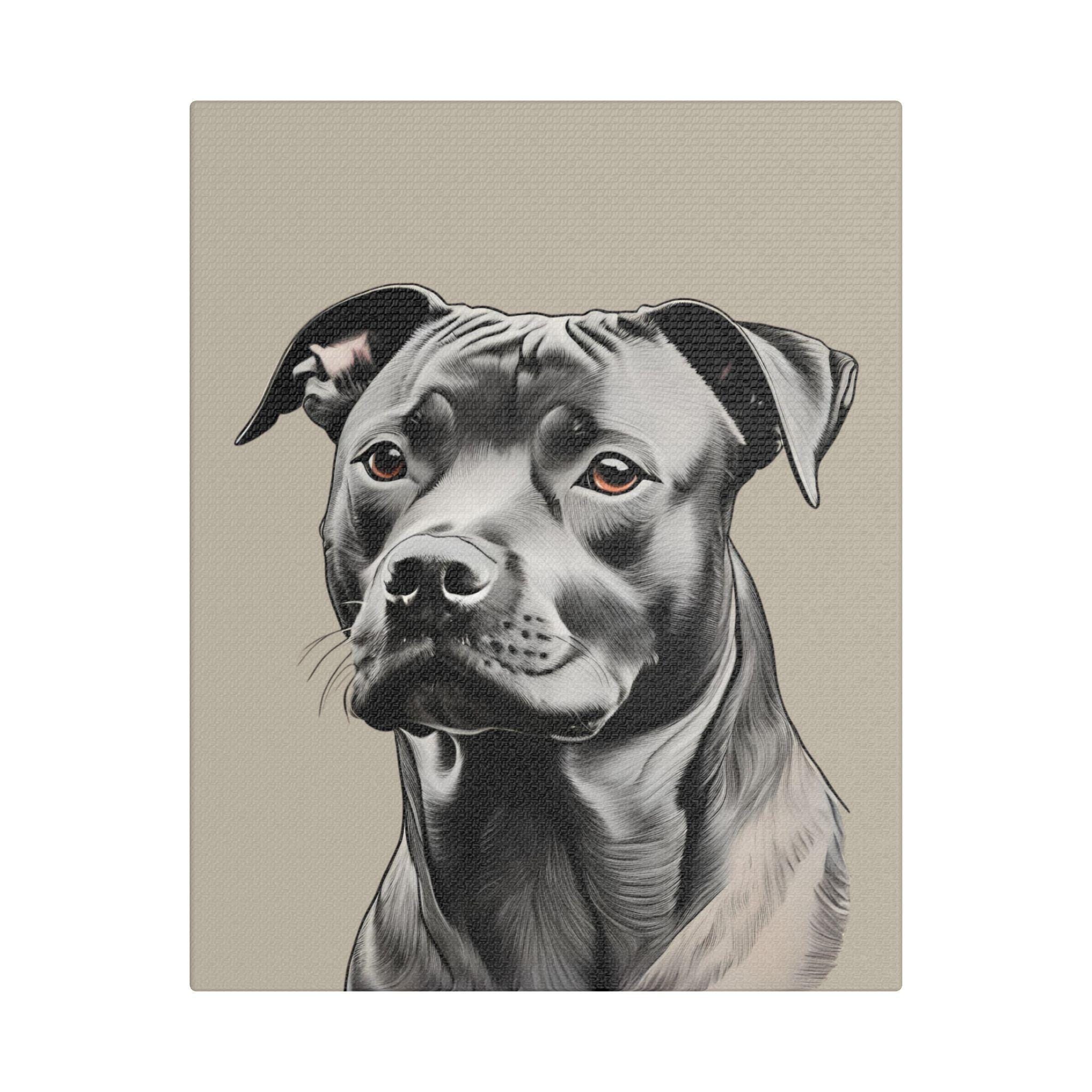 Bold Staffordshire Bull Terrier Canvas Art, Dog Wall Canvas Art, Pet ...