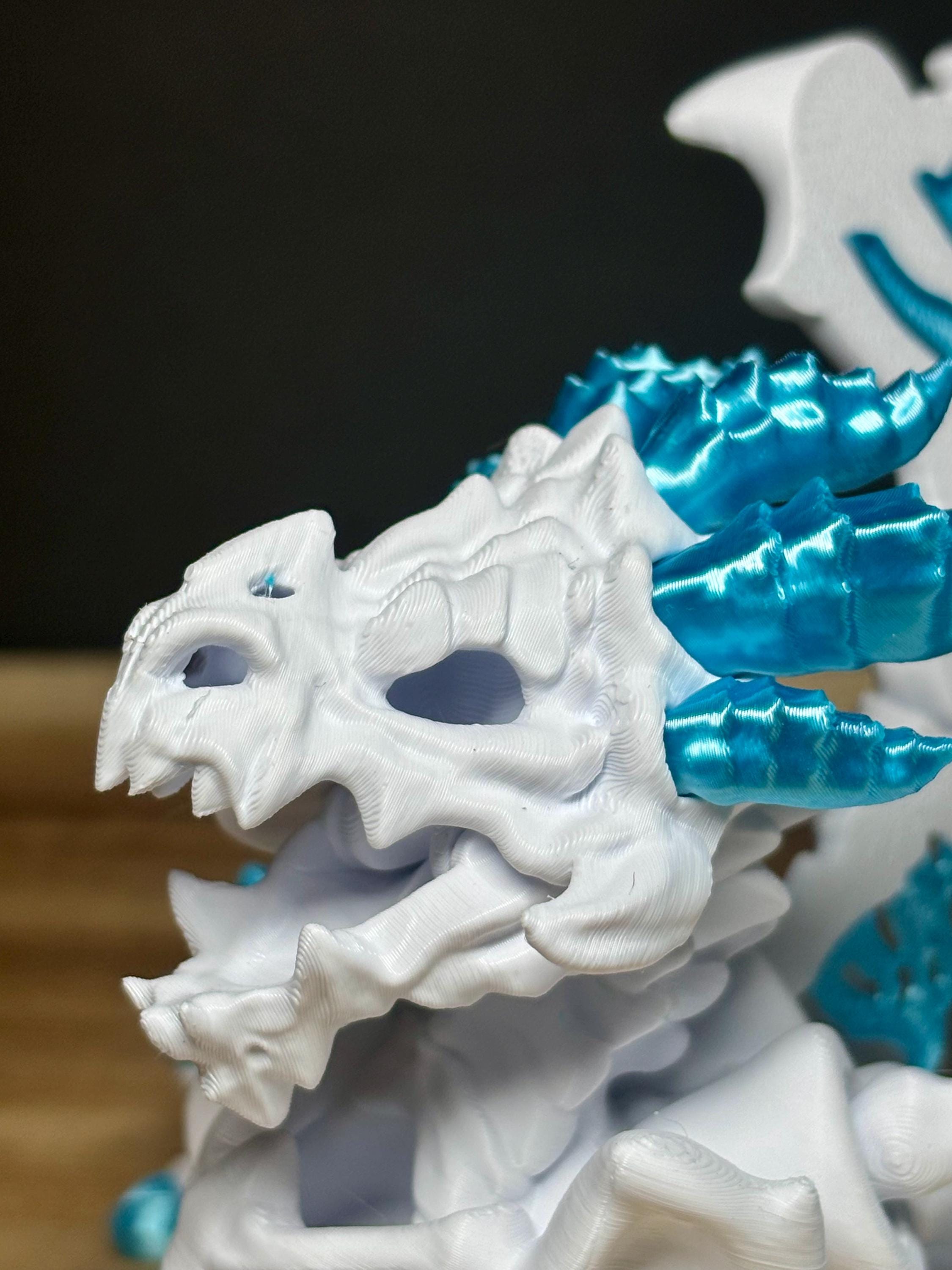 3D Printed Dragon Skeleton, Articulated Ice Dragon Skeleton, Holiday ...