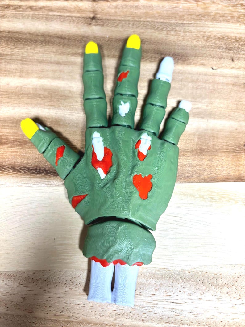 3D Printed Zombie Hands, Articulating Fidget Zombie Hands, Fun Gift for ...