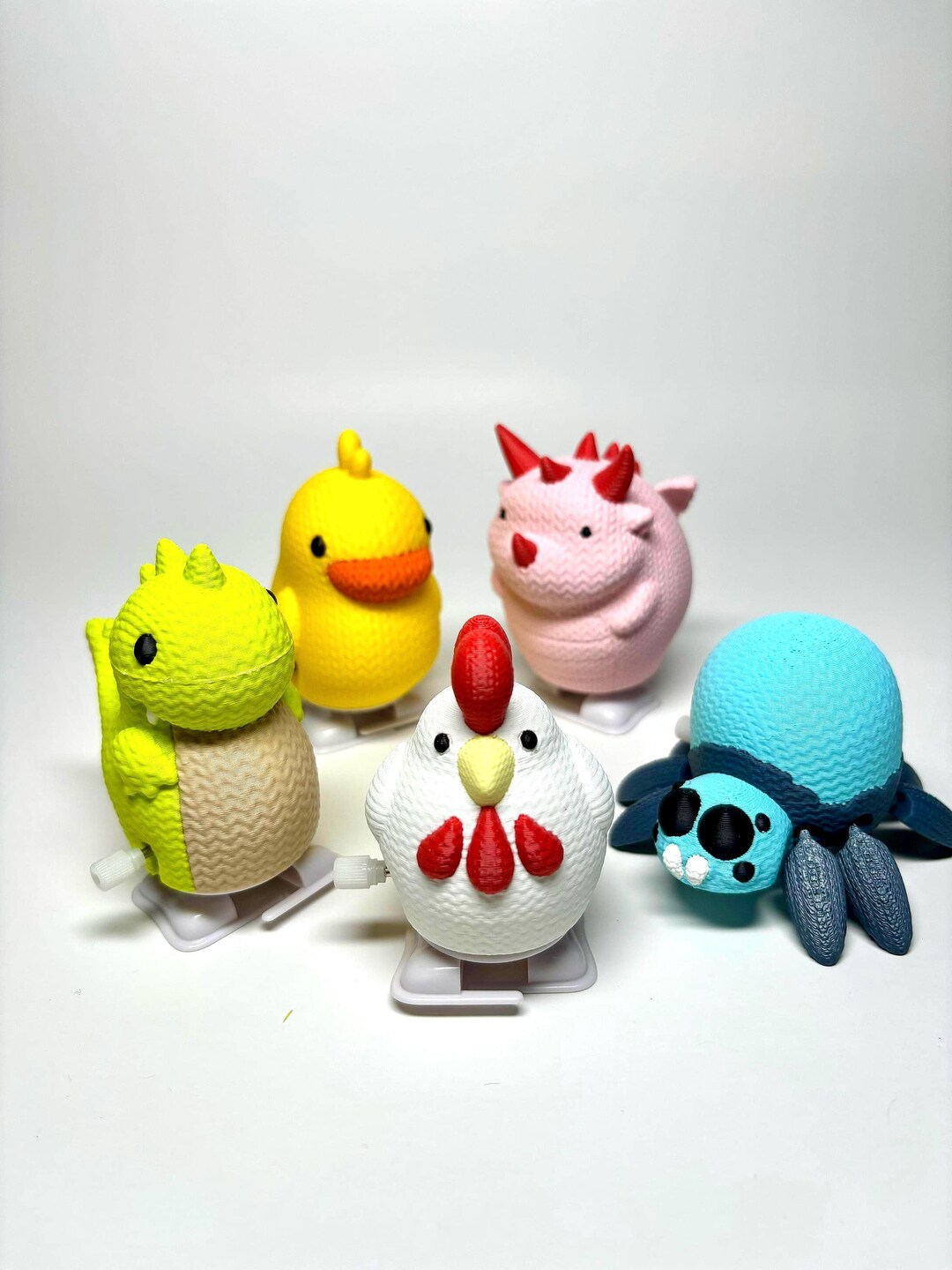 3D Printed Wind-up Walking Animals, Crochet Textured Wind-up Animals ...