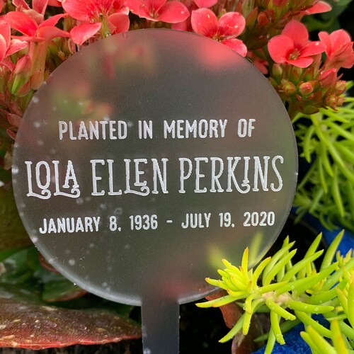 Planted in Memory Personalized Memorial Plant Stake / Garden - Etsy
