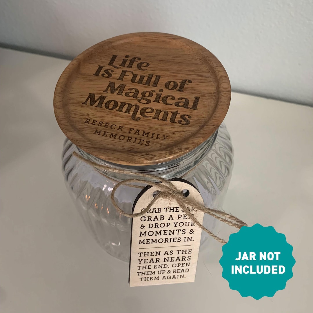 Personalized Family Memory Jar LID & TAG, Gratitude Jar Lid, Family ...