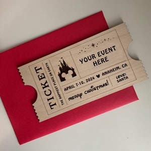 Custom Wood Engraved Event Ticket / Experience Gift Ticket / Concert ...