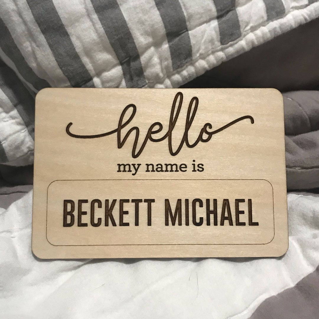 Hello My Name Is... Baby Name Sign & Display Stand / Newborn Sign ...