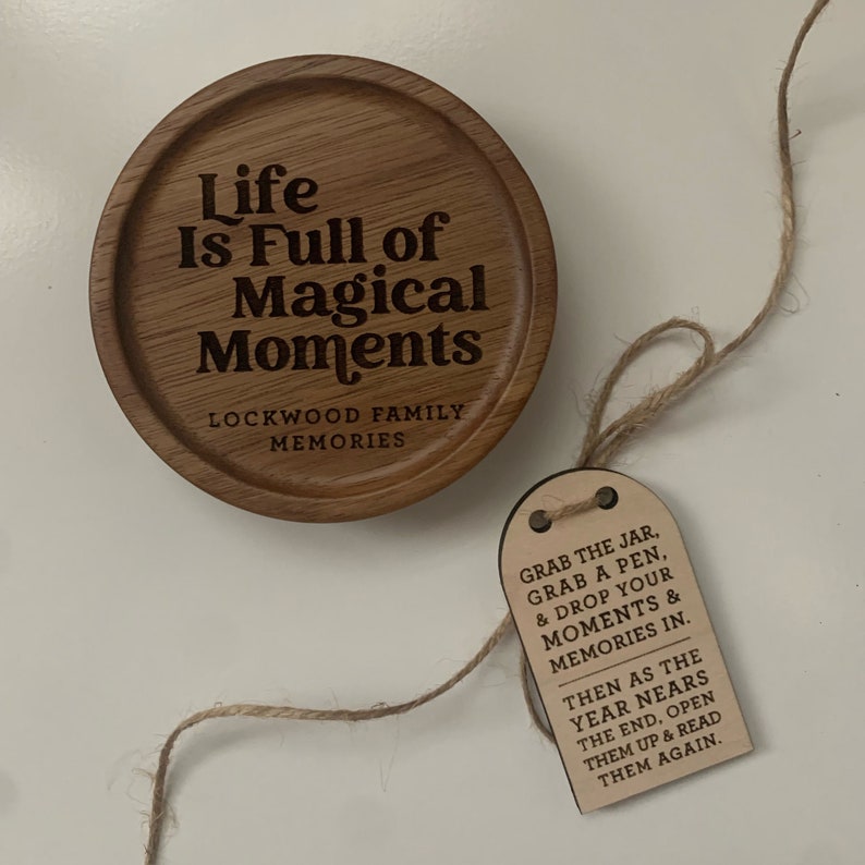 Family Memory Wide Mouth Jar Lid & Tag / Gratitude Jar / Year - Etsy