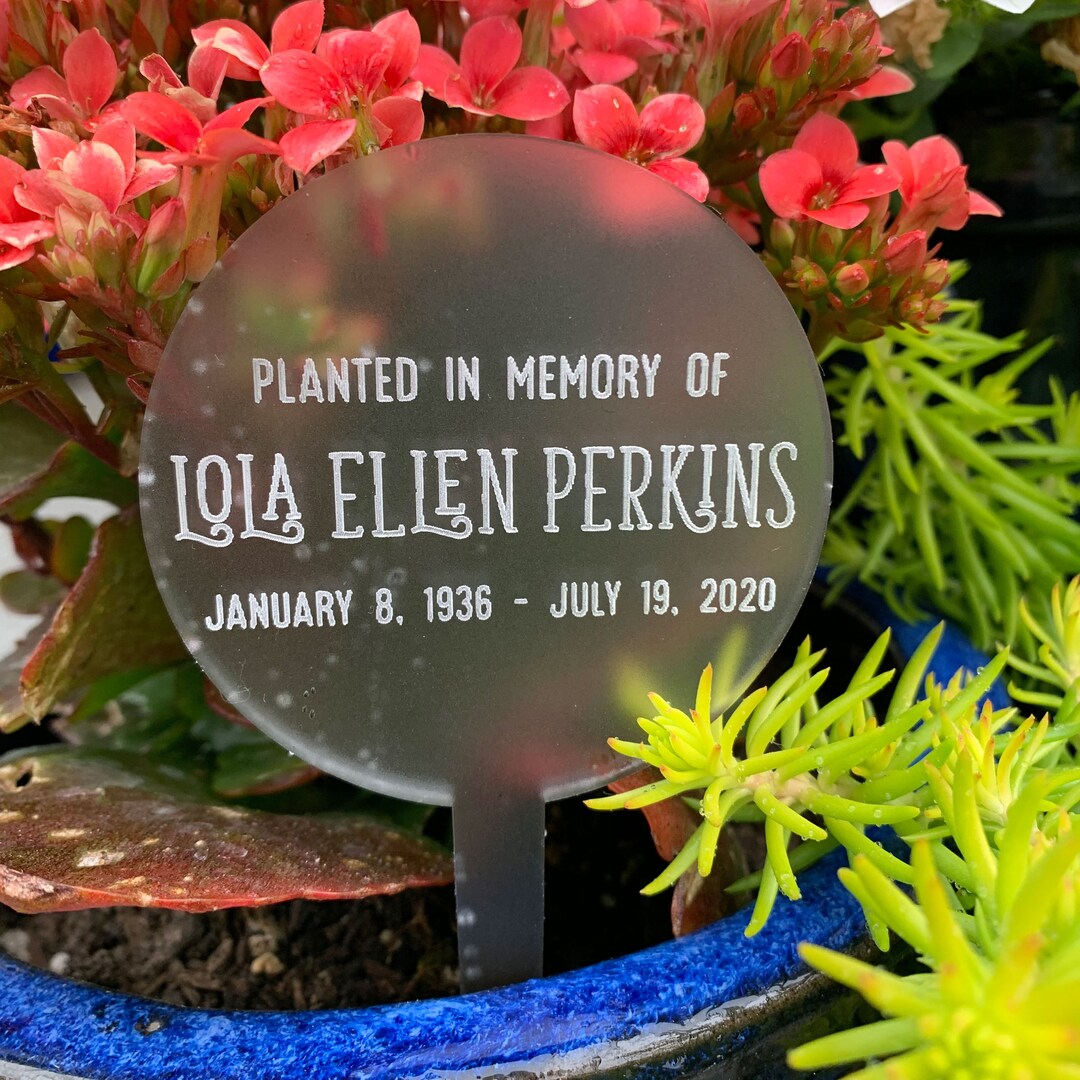 Planted in Memory Personalized Memorial Plant Stake / Garden Marker ...