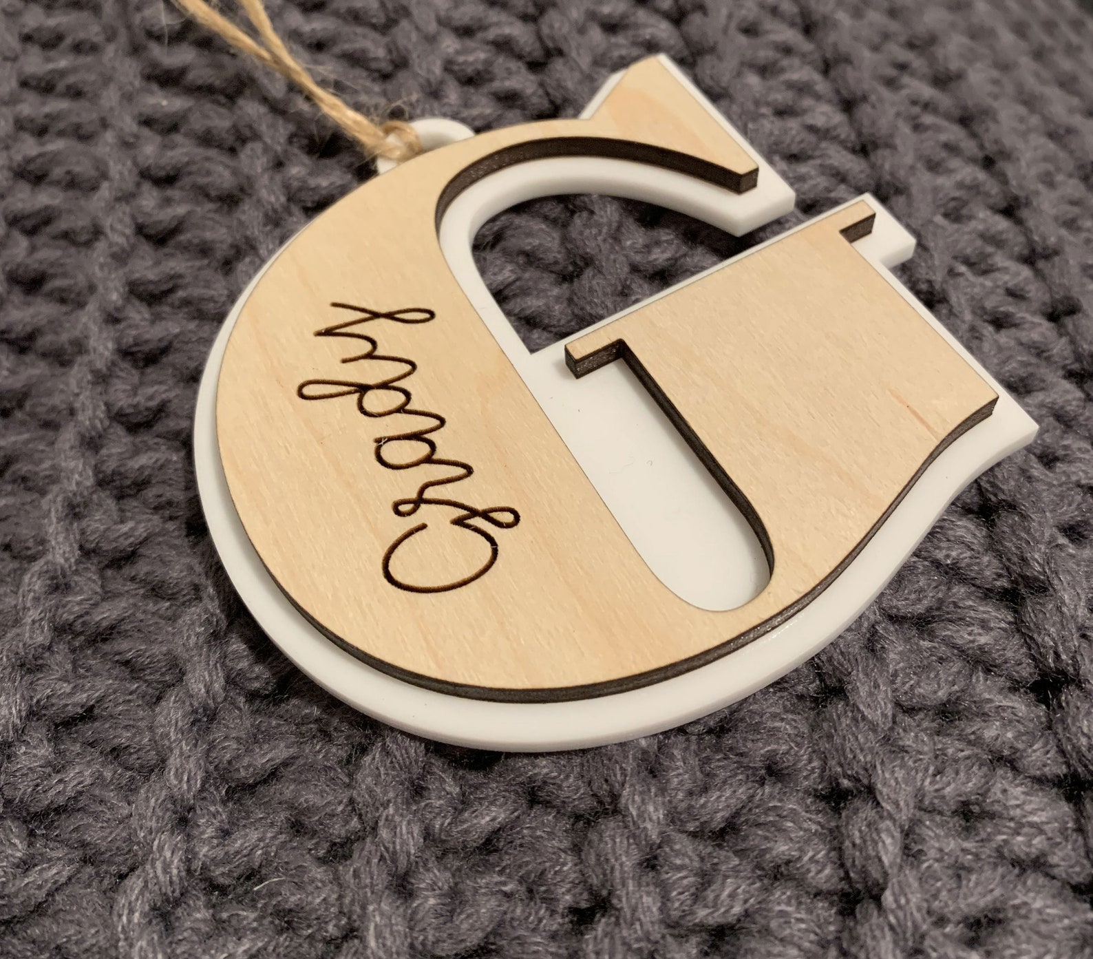 Personalized Initial Christmas Ornament / Monogram Stocking Tag ...