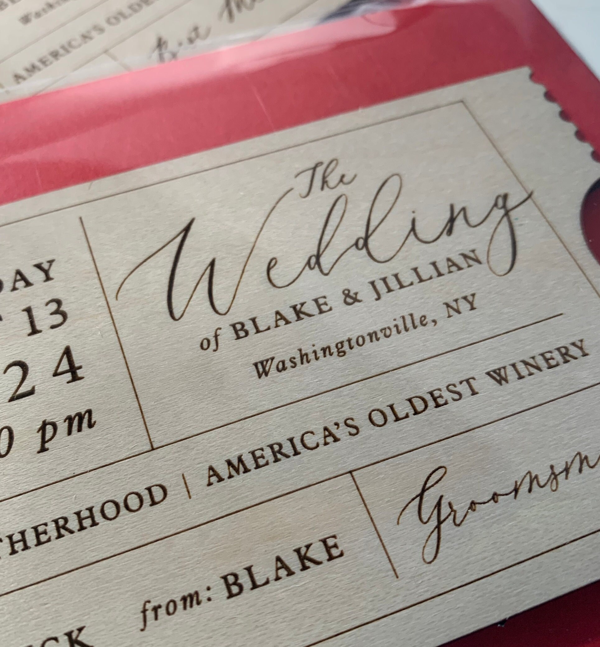 Personalized Wood Concert Event Ticket, Personalized Ticket Stub ...