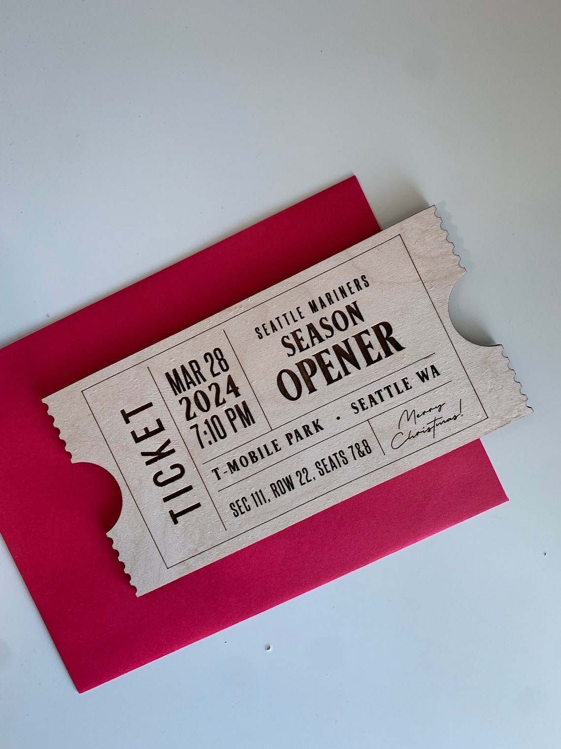 Personalized Wood Concert Event Ticket, Personalized Ticket Stub ...