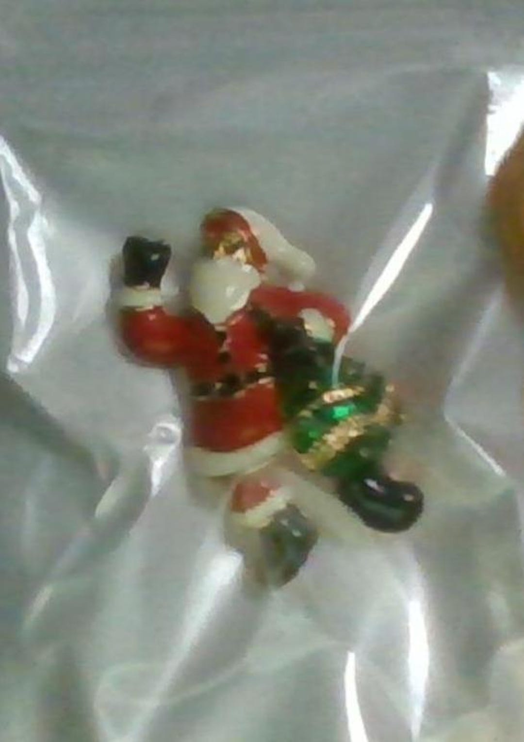 Father Christmas With a Christmas Tree Pin Badge Brooch in Wallet Brand ...