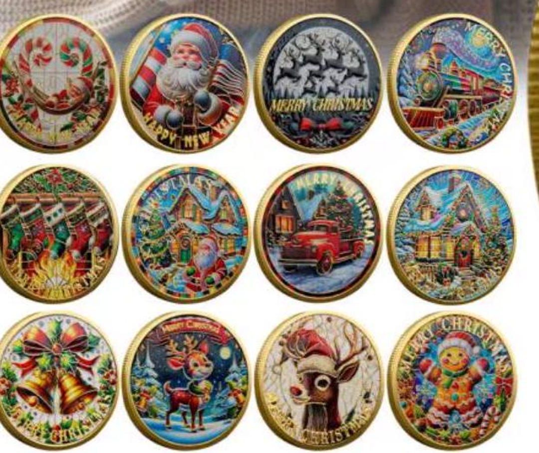 2024 Christmas Coin Set of Twelve Coins Gold Plated With C.O.A PRE ...