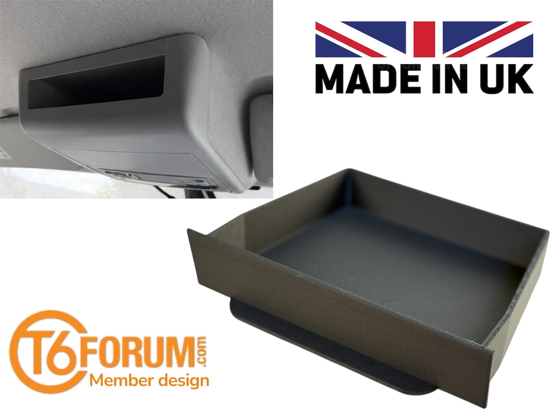VW T6 Roof Cubby Hole Tray Storage | Volkswagen T6 Over Head Drawer ...