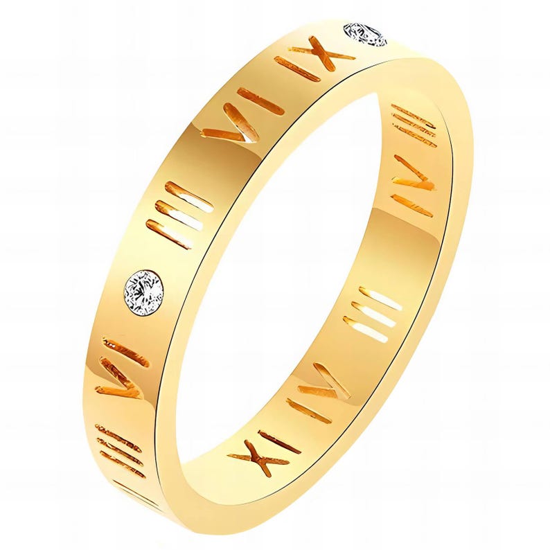 Roman Numeral Stack Rings, Gold Stack Rings, Diamond Stackable Rings ...