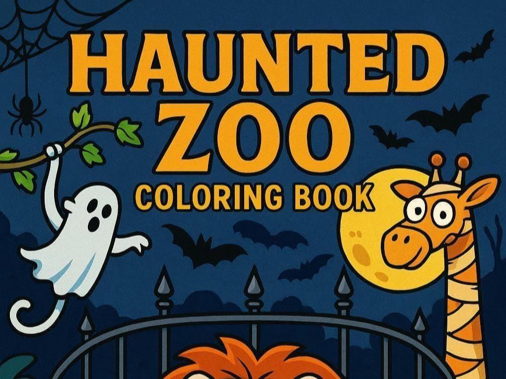 Haunted Zoo Coloring Pages | Funny Halloween Animal Digital Download ...