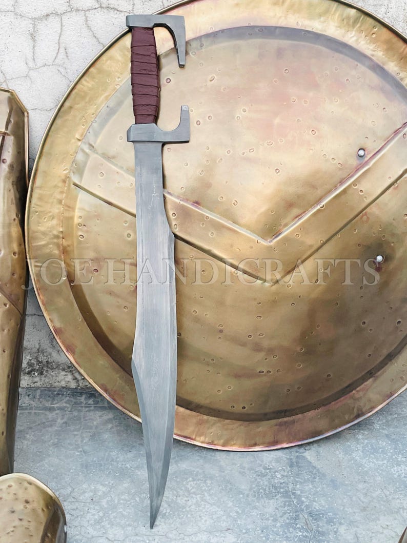 300 Spartan Full Costume Damage Helmet King Leonidas Suit Roman Knight ...