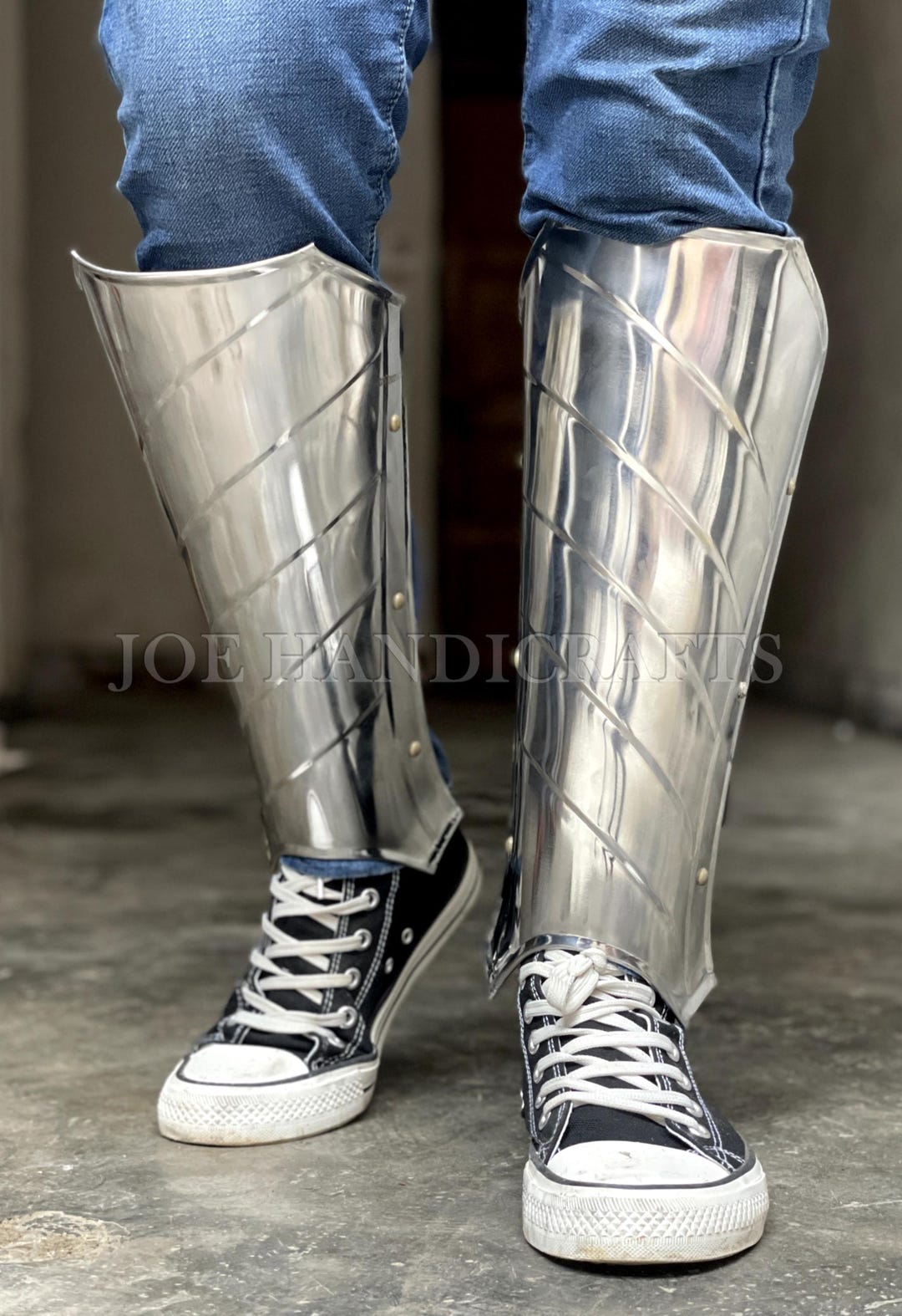 20 Gauge Steel Medieval Gothic Leg Greaves Knight Leg Amor Renaissance ...