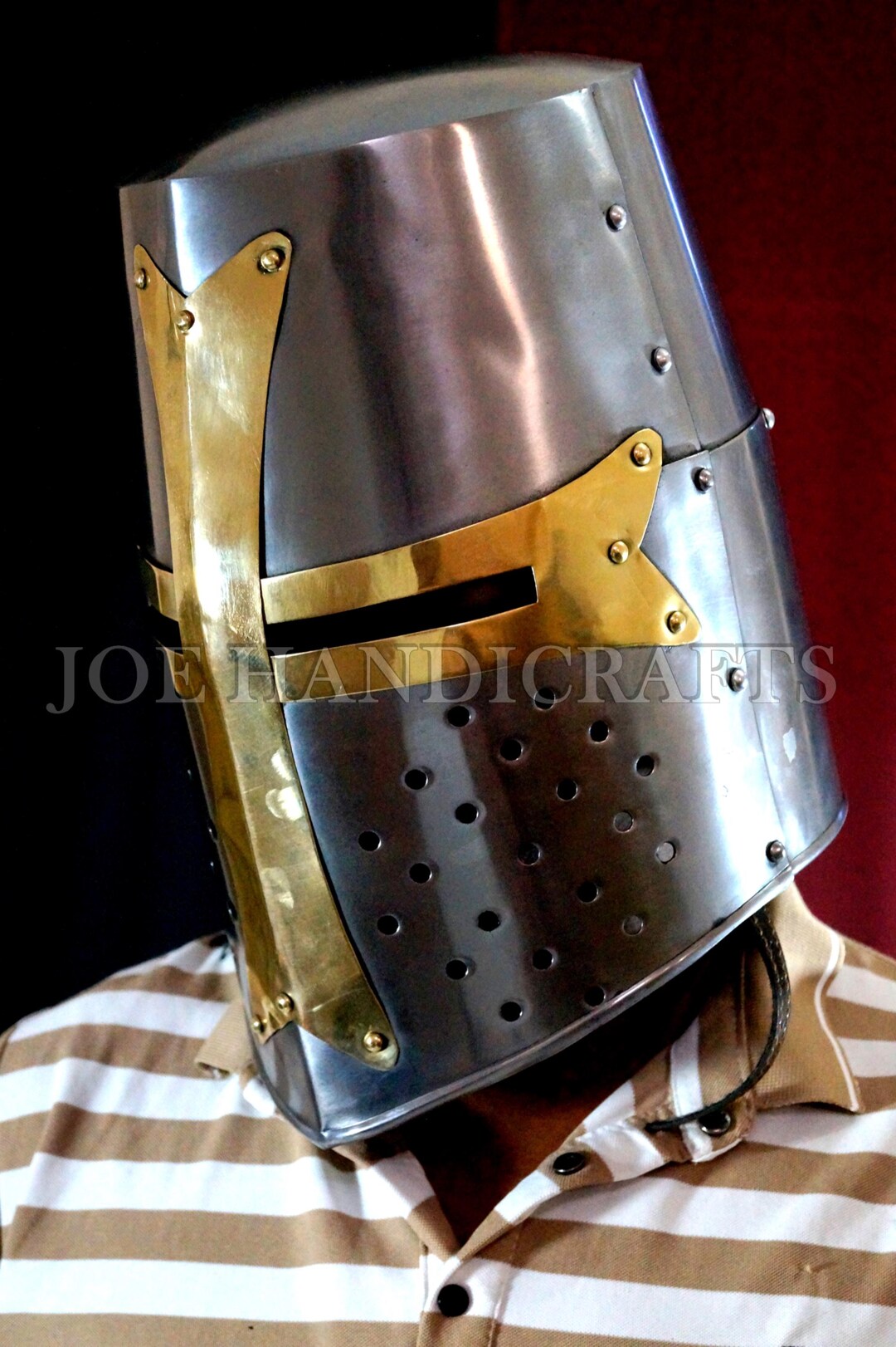 Medieval Templar Armor Helmet Fully Wearable Knight Roman Helmet Battle ...