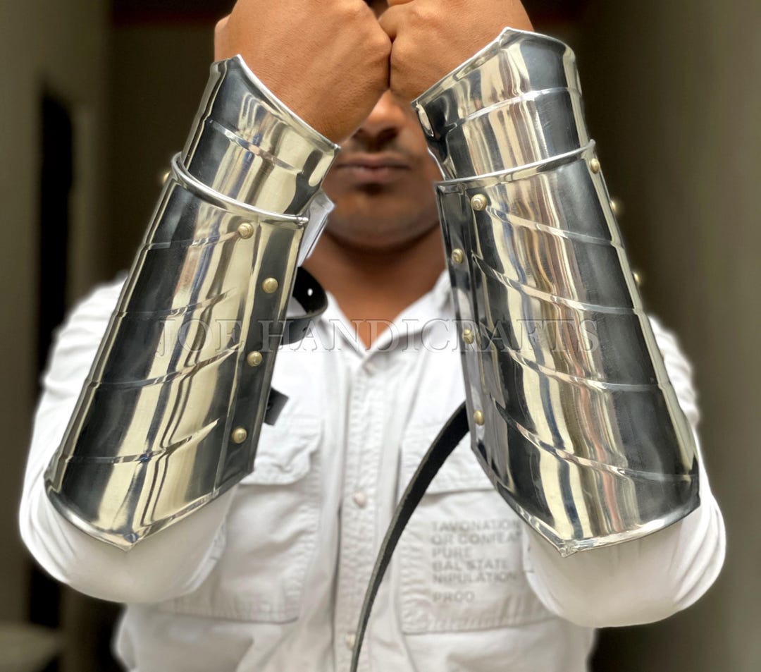 Metal Arm Guard Medieval Arm Protection Gothic Arm Bracers Solid Steel ...