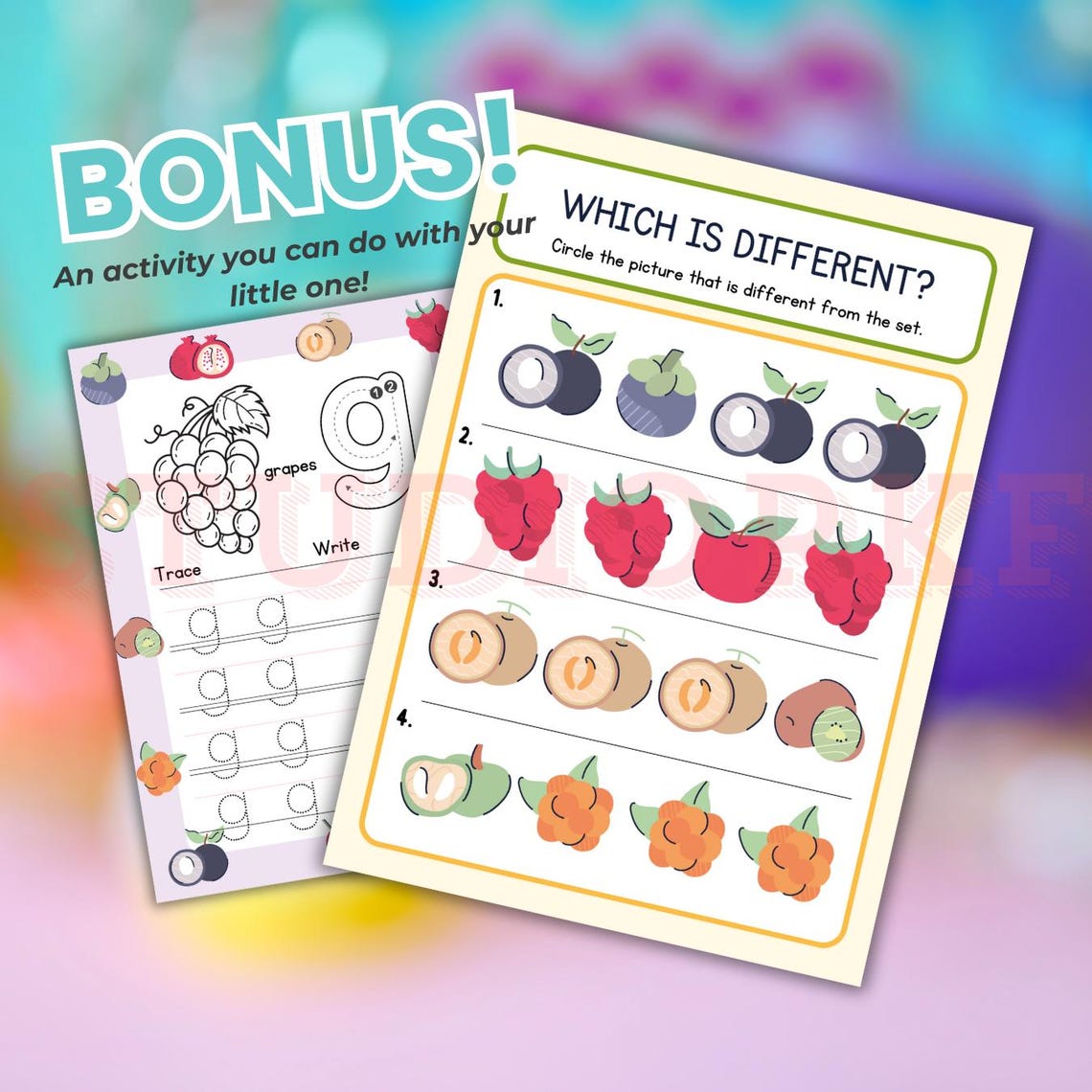 54 Pages Printable Fun Fruity Handwriting Workbook for Kids Lowercase ...