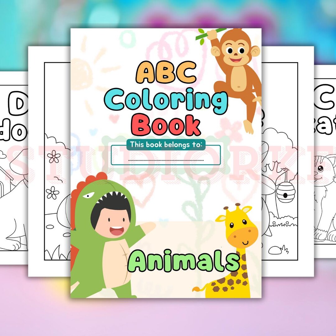 26 Pages Printable ABC Coloring Book for Kids Animal Alphabet Coloring ...