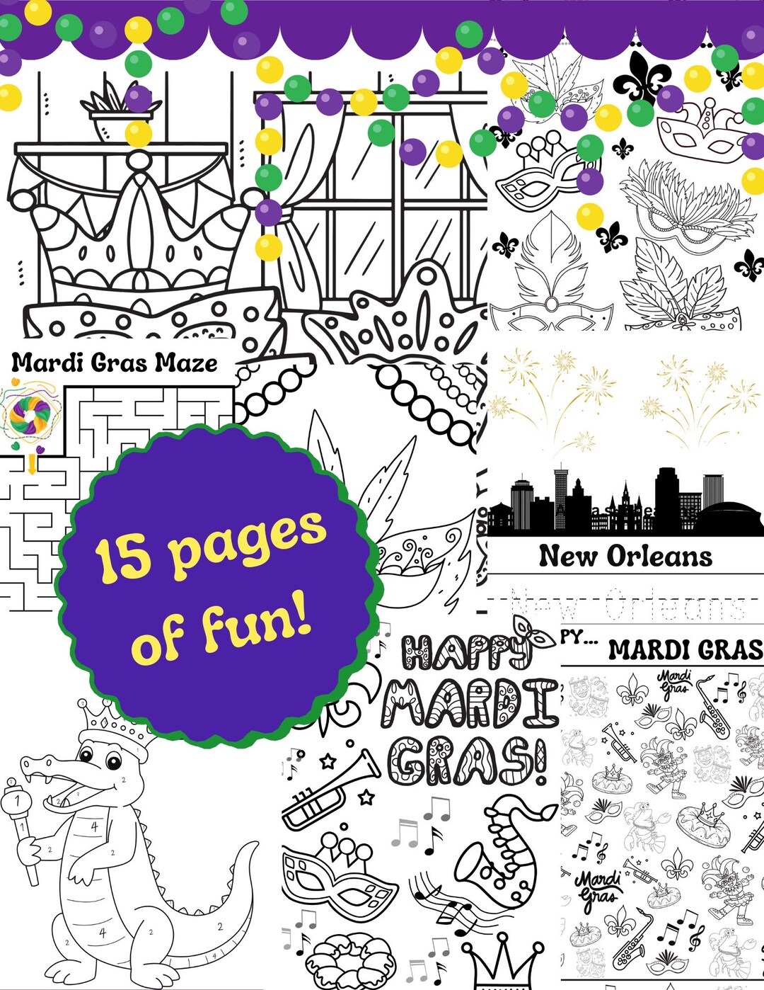 Mardi Gras Activity Bundle - Etsy