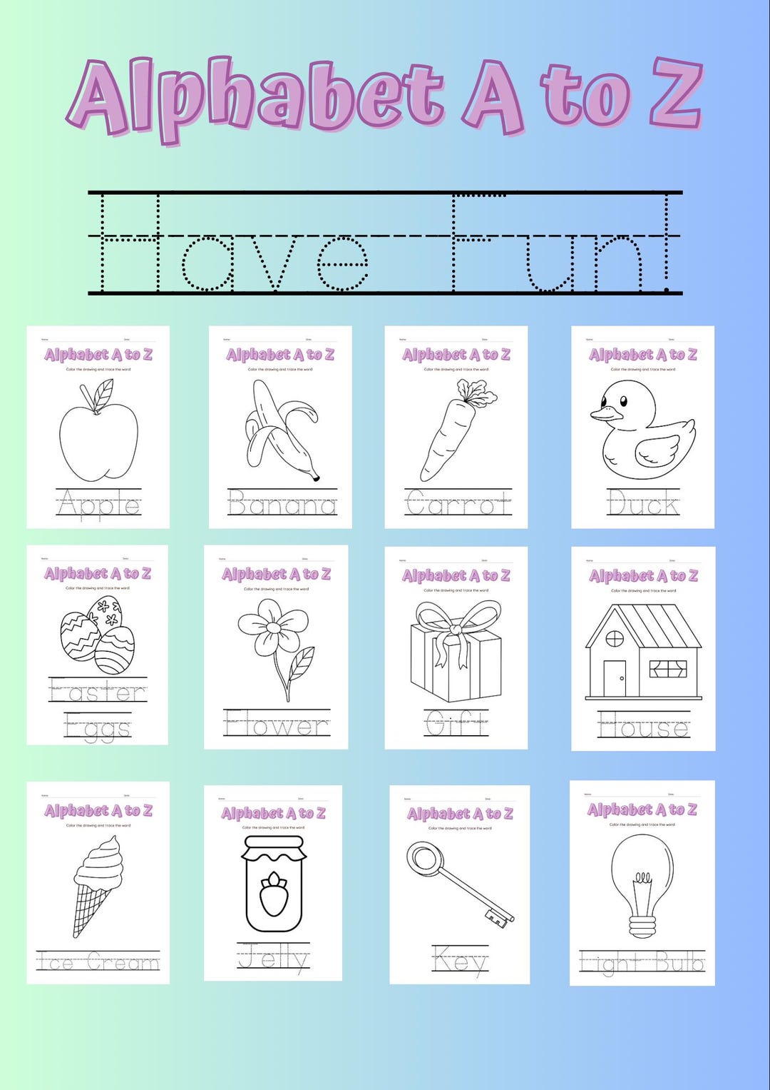 Alphabet Tracing Bundle - Etsy