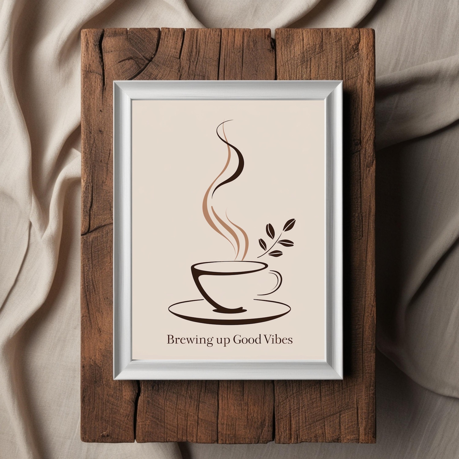 Brewing up Good Vibes Coffee Art – Boho Artwork, Coffee Print, Coffee ...