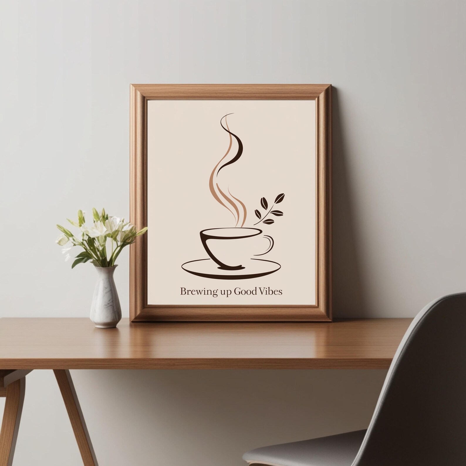 Brewing up Good Vibes Coffee Art – Boho Artwork, Coffee Print, Coffee ...