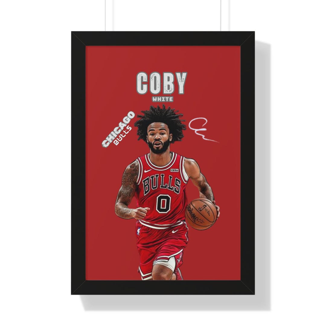 Coby White Poster, NBA Chicago, Basketball Art Print, Sports Wall Decor ...