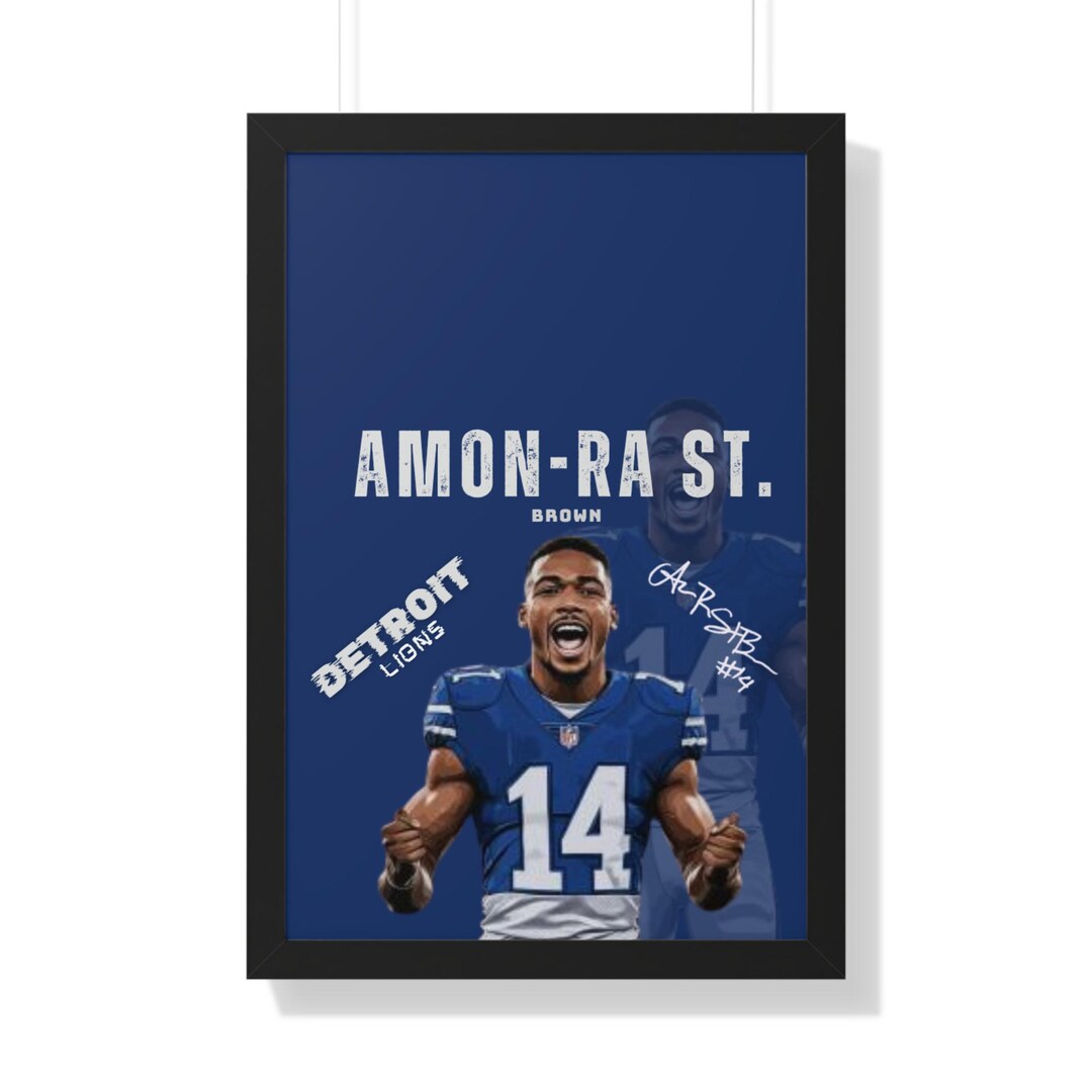 Amon Ra St Brown Poster, Detroit Poster, American Football Poster, Wall ...